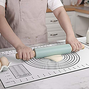 KUFUNG Silicone Baking Mats Non-Slip Pastry Mat Countertop Protector Fondant Mat for Rolling Dough Pie Crust Pizza and Cookies (24 x 16 Inch, Black)