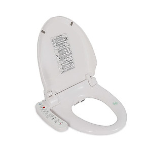 DNYSYSJ Smart Electric Bidet Toilet Seat for Most Elongated Adjustable Heated Seat Toilets with Control Panel, Stainless Steel Nozzle with Removable Nozzle Cap, Child Wash Function, Elongated