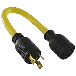 Conntek PL530L1430 1.5-Feet Female Locking Adapter for 125-Volt L5-30P Plug to 125/250-Volt L14-30R (Two hots bridged),Black