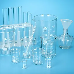 PATIKIL 3Pcs 50ml Low Form Glass Beaker, 3.3 Borosilicate Glass Graduated Printed Scale Measuring Cups with Spout for Kitchen Lab Liquids