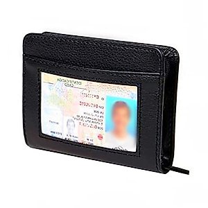 JahyShow 36 Slots Credit Card Holder Wallet Zip Leather Card Case RFID Blocking