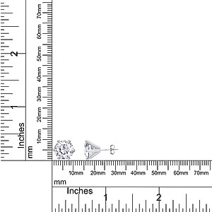 SAVEARTH DIAMONDS Moissanite Earring, Total 4.0ct 8.0mm EF Round Cut Lab Created Diamond, 18K White Gold Plated 925 Sterling Silver,Stud Earrings For Men Women