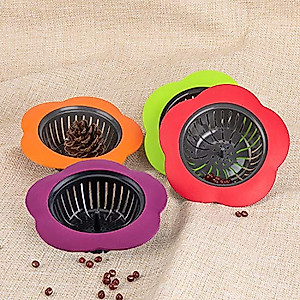 JIANYI Kitchen Sink Strainer, 4PCS Silicone Sink Strainer, Large Wide Rim 4.5" Diameter Sink Drain Strainer for Kitchen Sink - Multicolor