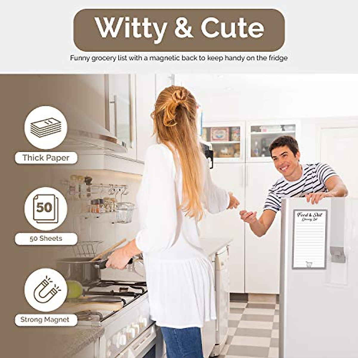 STEELAID Full Magnetic Back Grocery list 50 Sheets Christmas Gifts for Mom