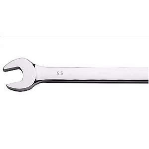 FLZOSPER 5.5mm Metric Ratchet Wrench,Box End Head 72-Tooth Ratcheting Combination Wrench Spanner