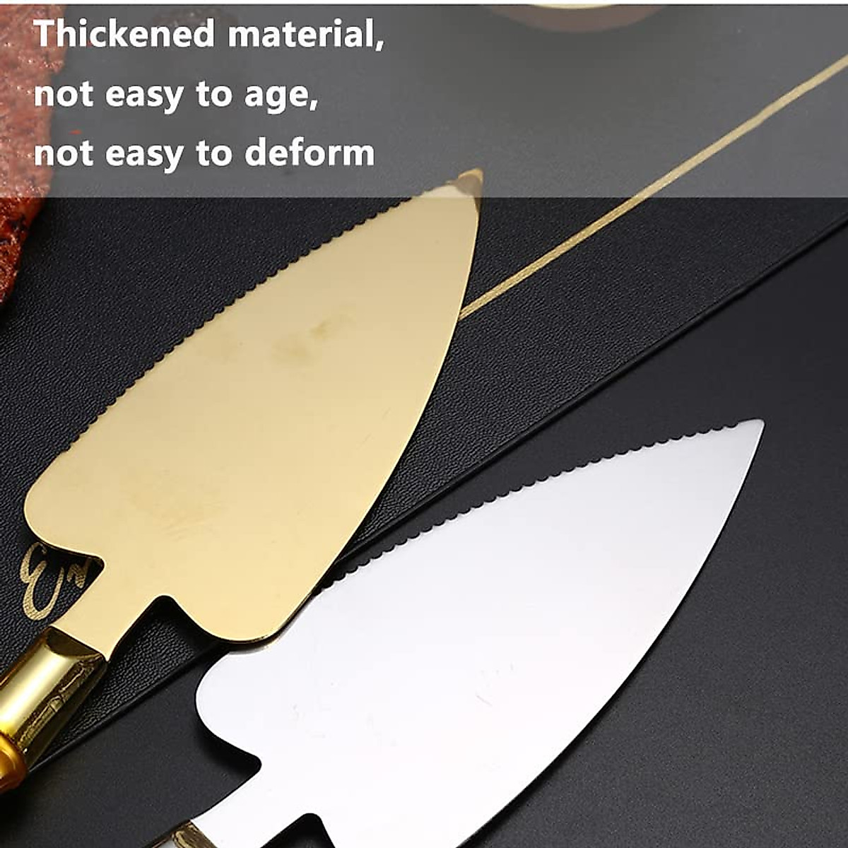 JCYUANI Cake Cutting Set for Wedding Stainless Steel Cake Knife and Server Set Birthday Celebration Cutter Suitable for Wedding Cakes, Cheese, Bread, Baked Cakes