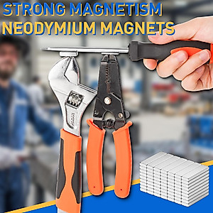 60Pcs WUDIME Strong Neodymium Magnets Bar, 20x5x2mm Bar Magnets for Crafts, Heavy Duty Rare Earth Magnets, Small Magnets for Tool Storage, Kitchen, School Science and Office DIY