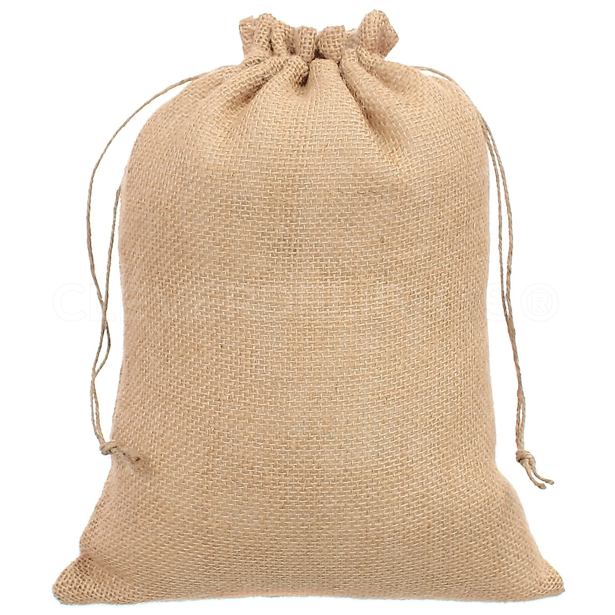 CleverDelights 10" x 14" Burlap Bags - 10 Pack - 10x14 Inch Jute Burlap Drawstring Sacks
