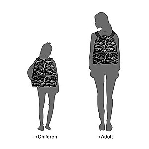 WIHVE School Backpack Black And White Dinosaur Skeleton Waterproof Students Bookbags