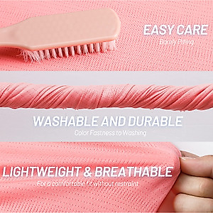 MIER Women's Collarless Golf Polo Shirt - UV Protection, Lightweight & Quick Dry - Pink, M