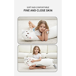 Dalmao 35.4" Cat Stuffed Animal, Soft Long Pillow Doll Cute Cartoon Kitten Plush Hugging Pillow Plushies Toy Gift for Kids, Girls, Halloween, Christmas, Thanksgiving, Birthdays