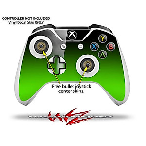 WraptorSkinz Decal Vinyl Skin Wrap Compatible with Xbox One S Console and Controllers - Smooth Fades Green Black
