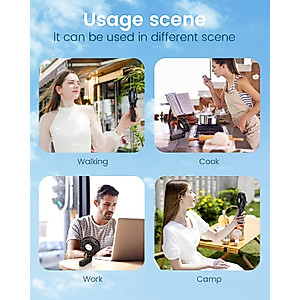 EasyAcc Mini Handheld Fan, Portable Fan Small USB Desk Fan Personal Hand Fan 3 Speed 10H Working Hours Rechargeable Battery Cooling Folding Fan for Travel Outdoor Office Household
