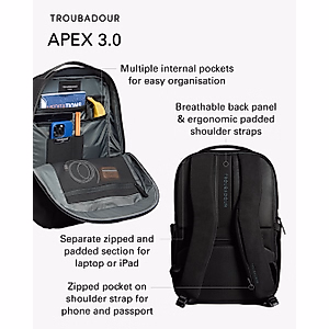 Troubadour Apex 17" Laptop Backpack - Waterproof, Lightweight, Spacious - Made From Recycled Materials