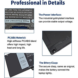 38WH F62G0 F62GO Laptop Battery for Dell Inspiron 13 5370 7370 7373 7380 13MF 13-5370-D1305P 13MF PRO-D5705TS Vostro 13 5370 13-5370-D1505G 13-5370-D1505S P87G001 P91G P91G001 2-in-1 RPJC3 0RPJC3