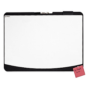 Quartet 06355BK Tack amp; Write Board, 23 1/2 x 17 1/2, Black/White Surface, Black Frame
