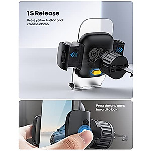 Lamicall Car Vent Phone Mount - [2023 Spring Clip] Air Vent Cell Phone Holder Cradle, Hands Free Mobile Stand, 360 Adjustable Cellphone Vent Clip, Fit for iPhone, Android Smartphone, 4” to 7” Phone