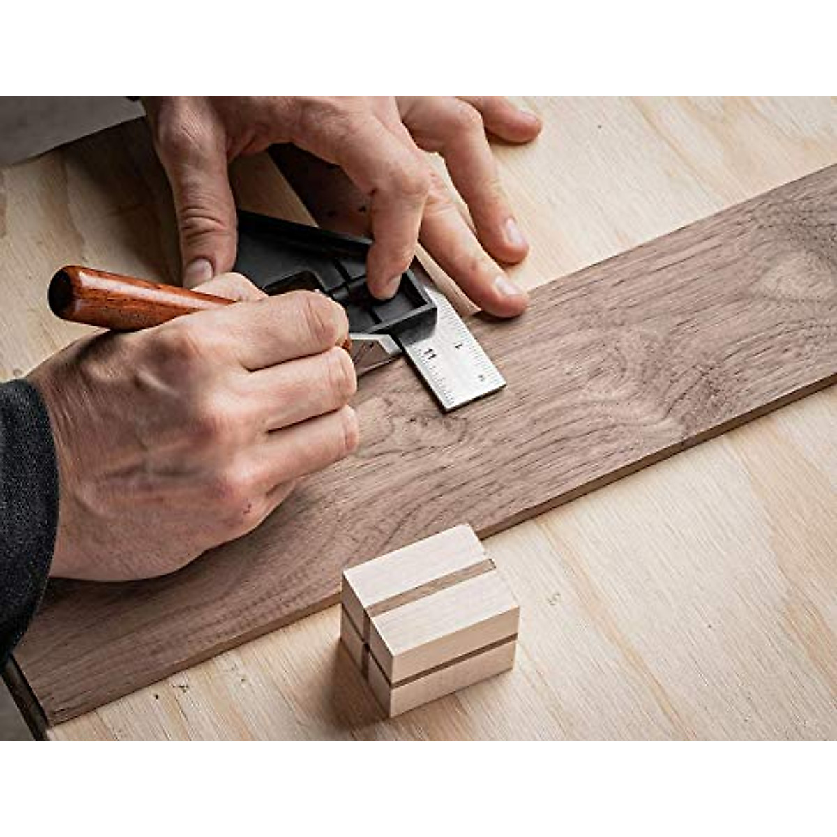 Clarke Brothers Marking Knife – Wood Marking Gauge – Premium Woodworking Tool with Double High Carbon Steel Blade – Quality Design with Ultra-Sharp Blade – Beautiful Wooden Handle