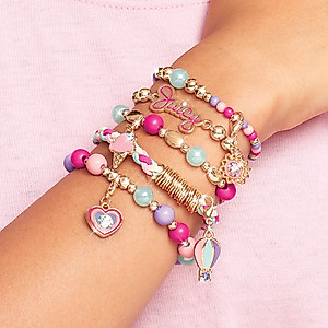 Make It Real - Juicy Couture Mini Crystal Sunshine - DIY Charm Bracelet Making Kit - Friendship Bracelet Kit with Swarovski Crystal Charms - Arts & Crafts Bead Kit for Girls - Makes 5 Bracelets