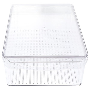 FOMIYES 1pc Refrigerator Storage Box Fridge Organizer Clear Plastic Storage Bins Fruit Container Desk Fridge Cabinet Kitchen Fridge Food Container Fruit Box The Pet With Cover