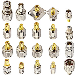onelinkmore SMA to N BNC TNC F Type Adapter Kit, 20 Type Adapters, Male to Female Coaxial Connectors