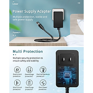 15V 3A Power Supply Adapter Charger Switching Converter Adapter, (Input AC 100V-240V, Output DC 15 Volt 3 Amp 45 Watt), Round Barrel Plug 5.5mm x 2.1mm & 2.5mm Tip Center Positive - 3.3ft Long Cord