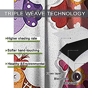 Nursery Kitchen Curtain, Curtains 84 inch Length Set of Cartoon Owls with Various Emotions Sleepy Smiling Confused Sad Gestures Protective Furniture Multicolor W84 x L84 Inch