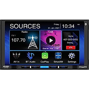 Jensen CAR710W 7” Mechless Multimedia Receiver with Wireless Apple CarPlay l Supports Android Devices l SiriusXM-Ready l Built-in Bluetooth