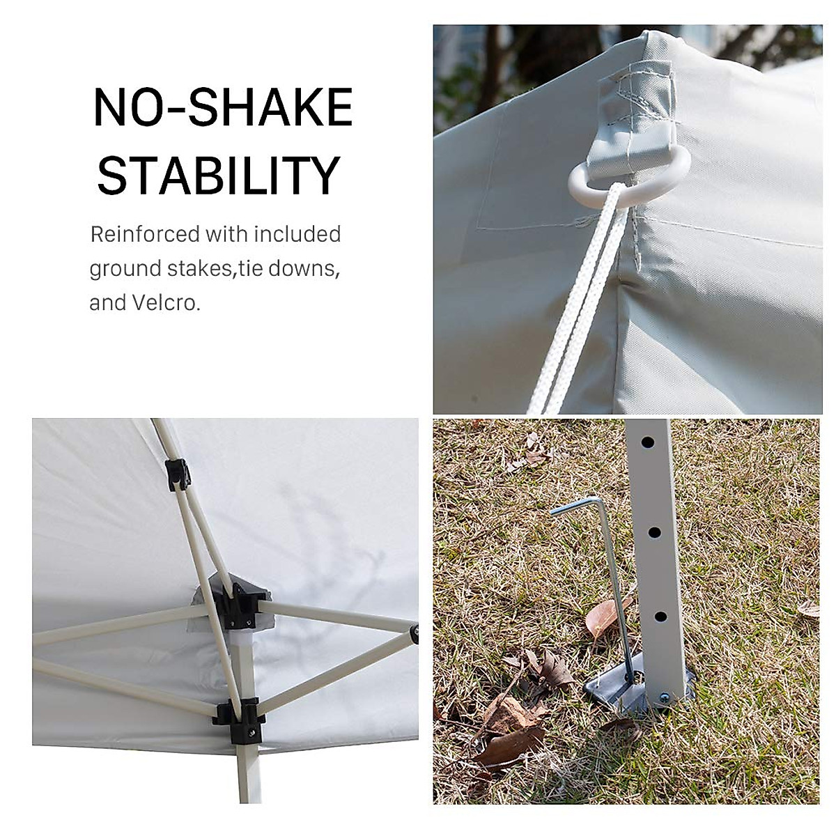 Polar Aurora 10' X 20' Easy Pop up Canopy Party Tent Outdoor Patio Wedding Party Tent Folding Waterproof w/ 4 Removable Sidewalls and Portable Bag - White