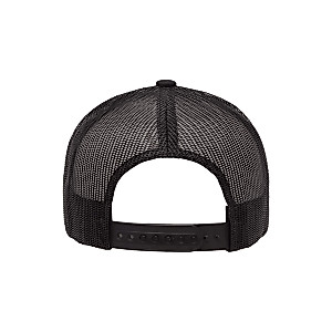 Yupoong YP Classics™ Embroidered Custom Hat Trucker Baseball Cap Snapback Adjustable Men Women Mesh Mid Profile Dad Cap Hat (Black)