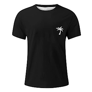 Oversized Tshirts Shirts for Men Shirts for Men Breathable Crew Neck Printed Summer Lightweight Relaxed Fit Tees True Comfort Stylish Tops Stay Cool Shirts Men Black-c