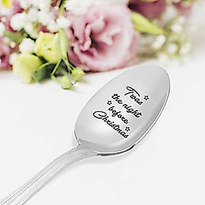 Christmas Spoon Gift - Twas the Night Before Christmas | Inspirational Gift for Friend Family | Spoon with Sayings Unique Gift for Kids Boy Girl |Stainless Steel Spoon-7 Inch