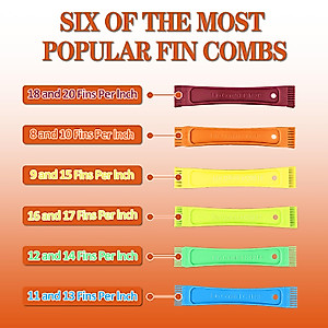 Cenipar 2PCS Air Conditioner Condenser Fin Comb Set Include FCR6 Fin Comb and Stainless Radiator Fin Comb Compatible with Air Conditioner HVAC Fin Comb Straightener