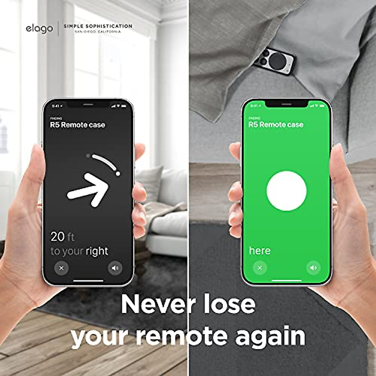 elago R5 Locator Case Compatible with 2022 Apple TV 4K Siri Remote 3rd Gen, Compatible with 2021 Apple TV Siri Remote 2nd Gen and Compatible with Apple AirTag - Full Access to All Functions [Black]