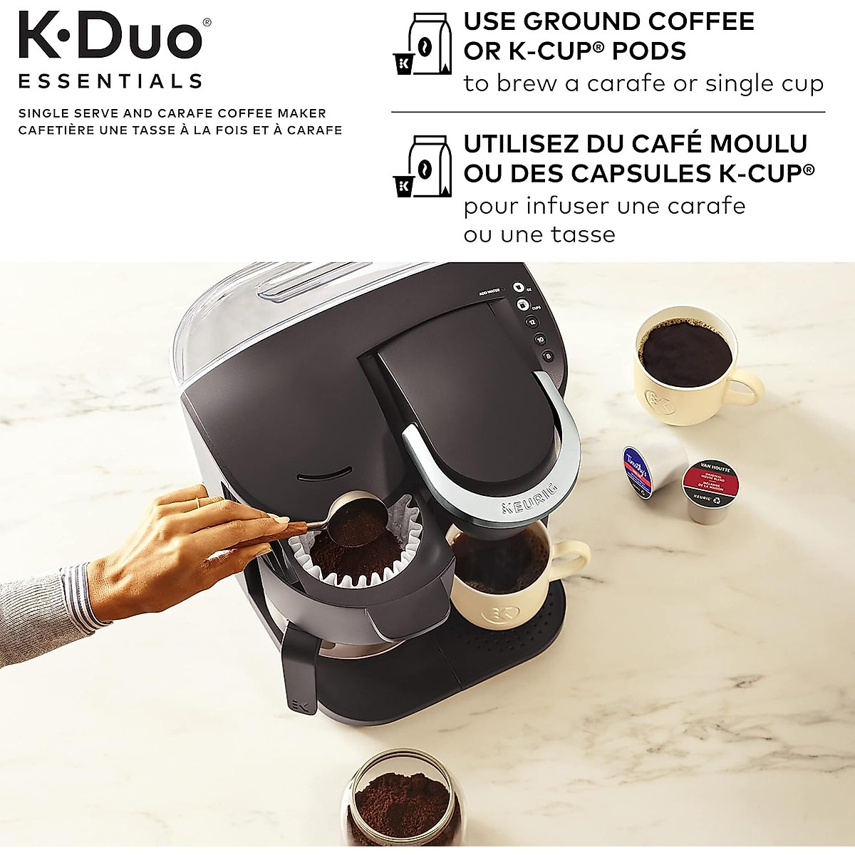 Keurig duo coffee maker, Essentials Black Single-Serve K-Cup Pod Coffee Maker, Black