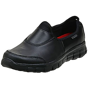 Skechers for Work Women's Sure Track Slip Resistant Shoe, Black, 7.5 M US