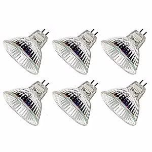CTKcom 10Watt 12Volt MR16 Halogen Light Bulbs,MR16 Halogen Lamp Bi Pin Wide Beam High Lumens 2000Hr Life, Precision Halogen Reflector Fiber Optic Light Bulb (6 Pack)