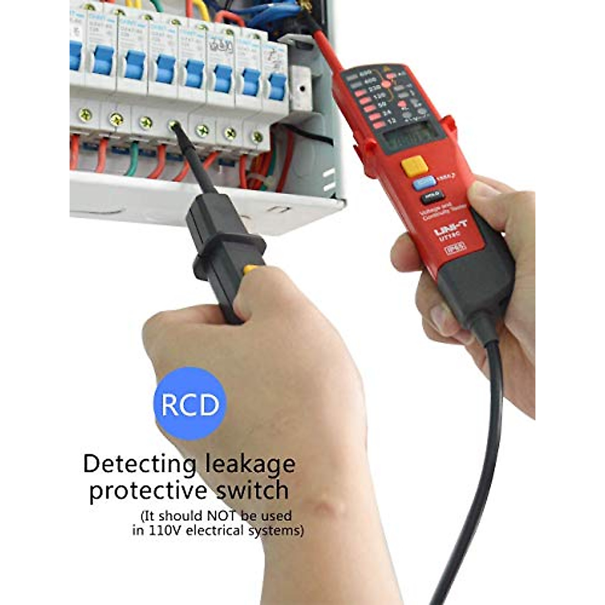 Voltage Tester Professional UT18C Voltage and Continuity Tester Multifunction Waterproof Digital Electrical Circuit Tester Voltage Meter Voltmeter 12V~690V AC/DC Automatic Range LCD Display