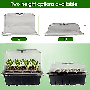 Lawntial 6-Pack Seed Starter Tray with Adjustable Humidity Dome and Base Plant Seed Starter Kit, Indoor Greenhouse, Mini Greenhouse, Seedling Starter Trays for Seeds Growing Starting