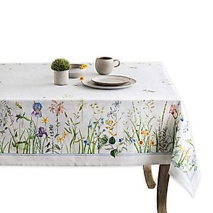 Maison d' Hermine Table Cover 100% Cotton 54"x72" Decorative Tablecloth Washable Rectangle Tablecloths, Dining, Home, Wedding, Banquet, Buffet, Fleurs De Mai - Spring/Summer