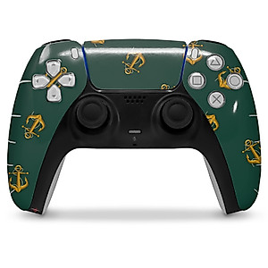 WraptorSkinz Skin Wrap compatible with Sony PS5 DualSense Controller Anchors Away Hunter Green (CONTROLLER NOT INCLUDED)