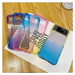 Gradient Phone Case for Samsung Galaxy Z Flip 4 5 ZFlip 3 Flip 5 3 4 Hard Transparent PC Cover (Color : BluePurple, Size : for Samsung Z Flip 5)