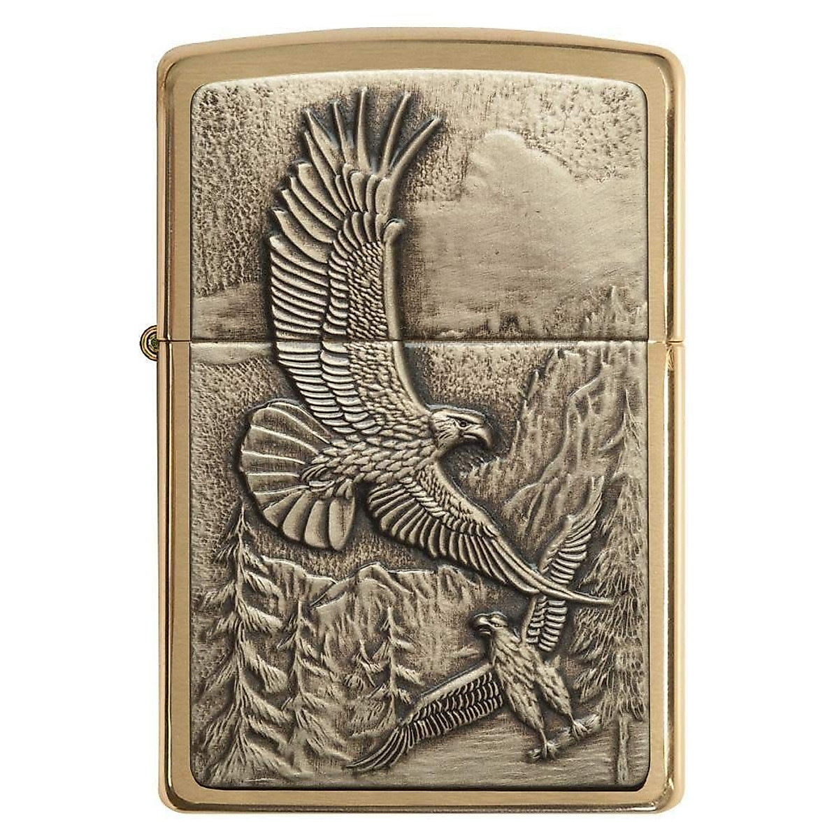Zippo Where Eagles Dare Brushed Brass Pocket Lighter, One Size