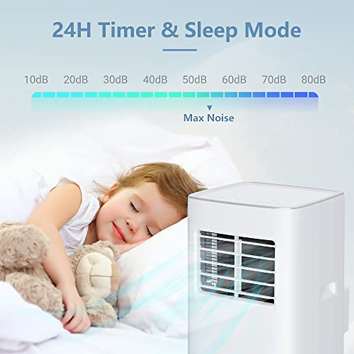 EUHOMY Portable Air Conditioner 8000 BTU 3-1 Floor Air Conditioners Cooling Quiet AC Unit for Room with Window Installation Kit with Remote Control for 250 sq. ft. Roomt,White