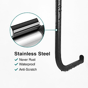 Josmimic Towel Rack for Rolled Towels: Towel Holder Wall Mounted Can Holds 5 Large Towels - Matted Stainless Steel for Bathroom - Black 22.78 Inch