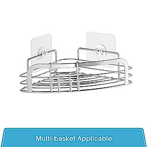 LUXEAR 6 Pack Reusable Adhesive Sticker for Bathroom Kitchen for Shower Caddy Basket Shelf Soap Dish Holder Kitchen Sink Caddy - No glue, Transparent