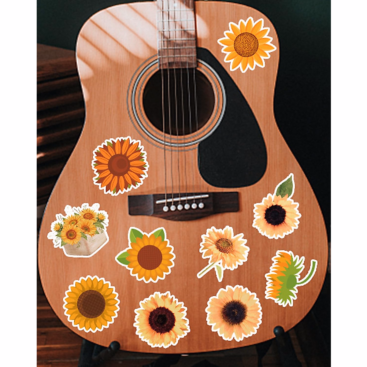 ETDTech Sunflower Wall Stickers Decals with 3D Butterfly, Yellow Flower for Kitchen Bedroom Nursery Children Room Living Room Waterproof Removable, 11.6inchx9.8inchx0.5inch