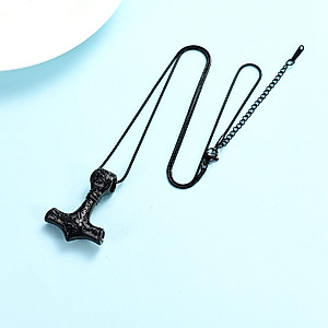 mingkejw 2pcs Thor Hammer Urn Necklace for Ashes Cremation Jewelry for Women Men Stainless Steel Viking Memorial Necklaces Ash Holder for Human Pets Keepsake Jewelry for Loved Ones with Fill Tool