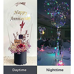 Led Balloons , 15pcs 24inch Clear balloon 10set Light Up Colorful Bobo Balloons Transparent Light Balloons, Weddings, Banquets, Outdoor and Indoor Parties, Anniversary, House Party, Birthday