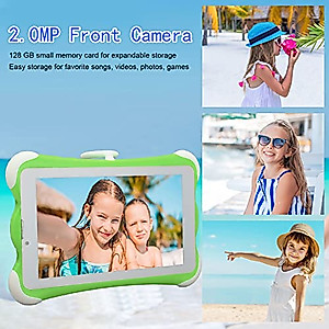 Tablet, Kids Tablet 100-240V 7 Inch RAM 3GB ROM 32GB 6000mah Rechargeable Battery HD 1280x800 Green (US Plug)